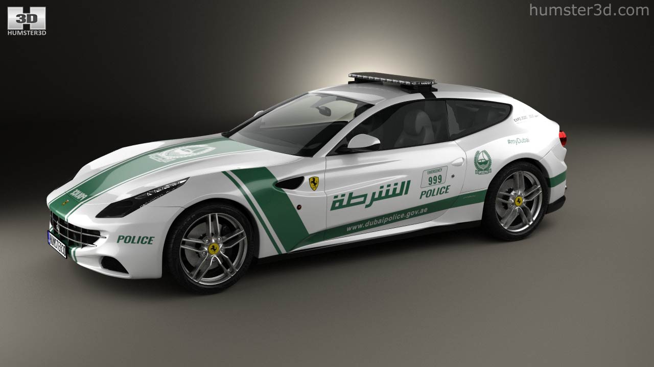 360 view of Ferrari FF Police Dubai 2013 3D model - 3DModels store