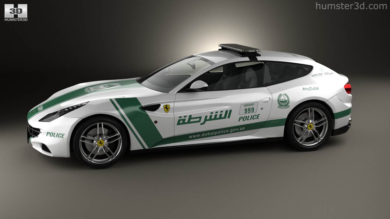 360 view of Ferrari FF Police Dubai 2013 3D model - 3DModels store