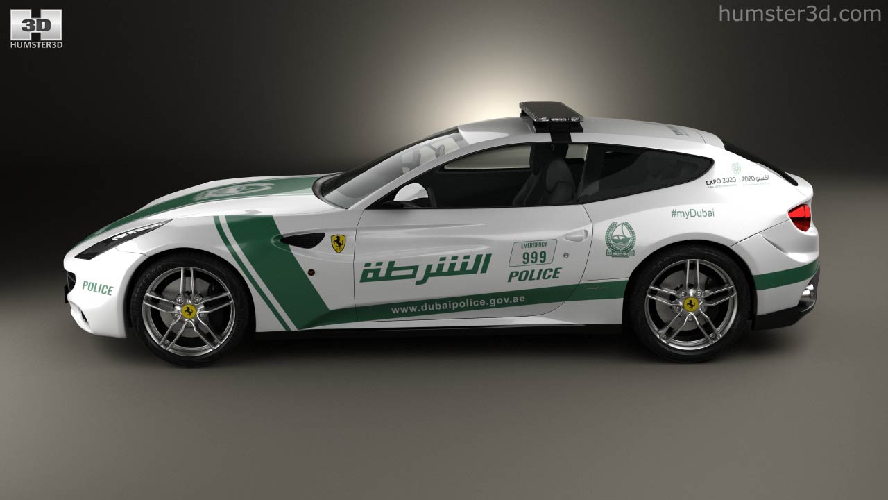 360 view of Ferrari FF Police Dubai 2013 3D model - 3DModels store