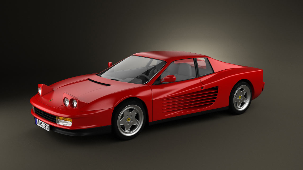 360 view of Ferrari Testarossa 1986 3D model - 3DModels store
