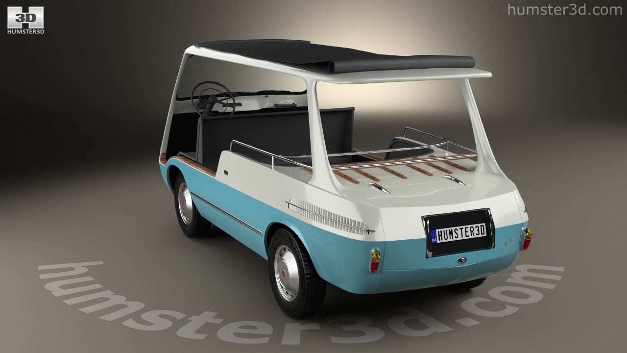 360 view of Fiat 600 Multipla Marinella 1958 3D model - 3DModels store