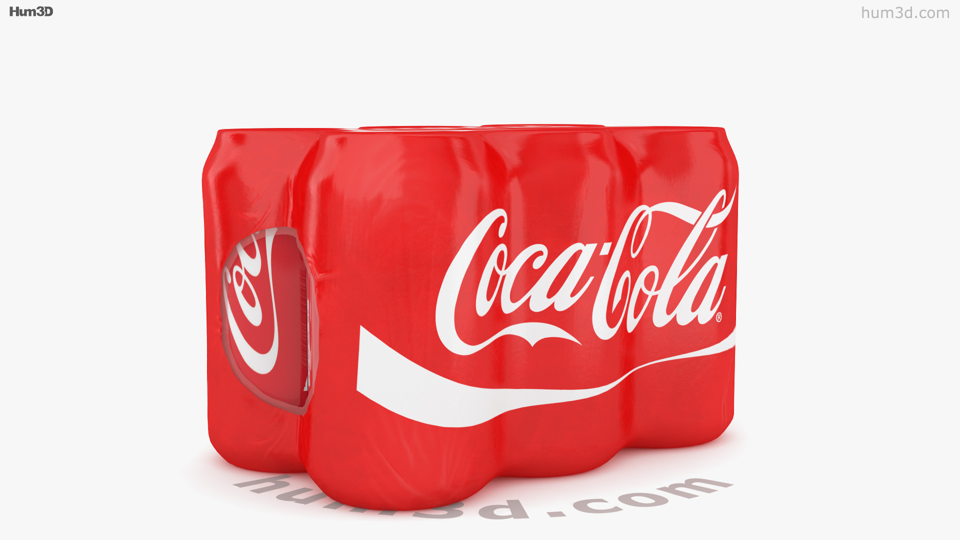 360 view of Plastic Shrink Wrapped Coca-Cola Cans Pack 3D model ...