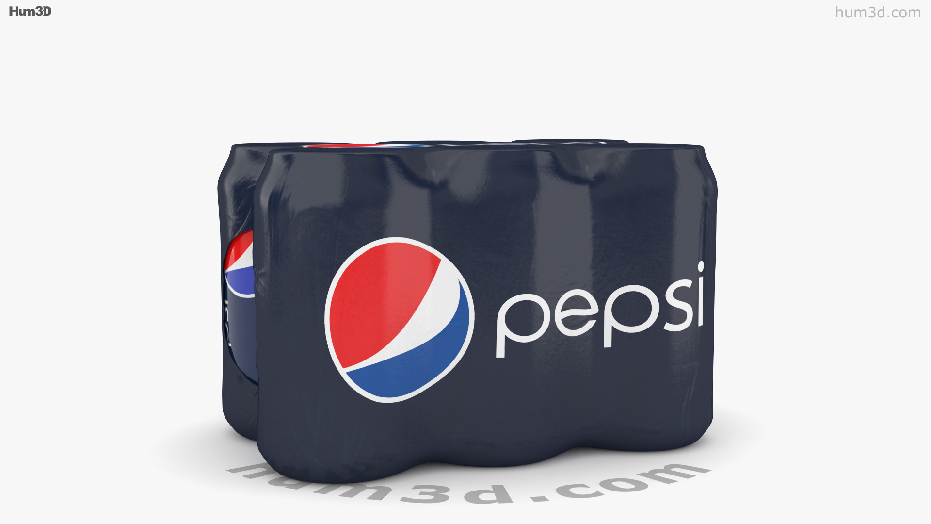 360 view of Plastic Shrink Wrapped Pepsi Cans Pack 3D model - 3DModels ...