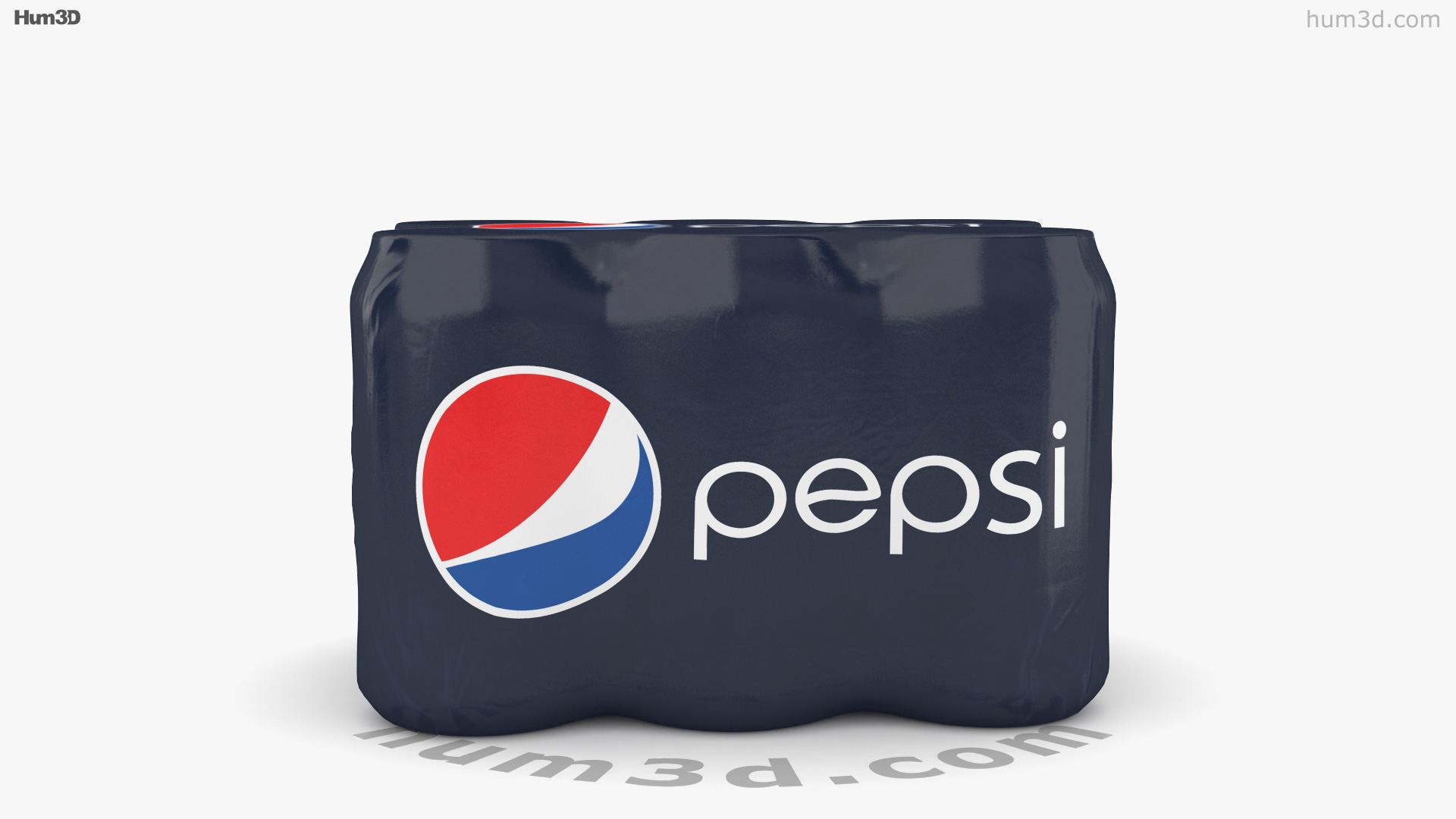 360 view of Plastic Shrink Wrapped Pepsi Cans Pack 3D model - 3DModels ...