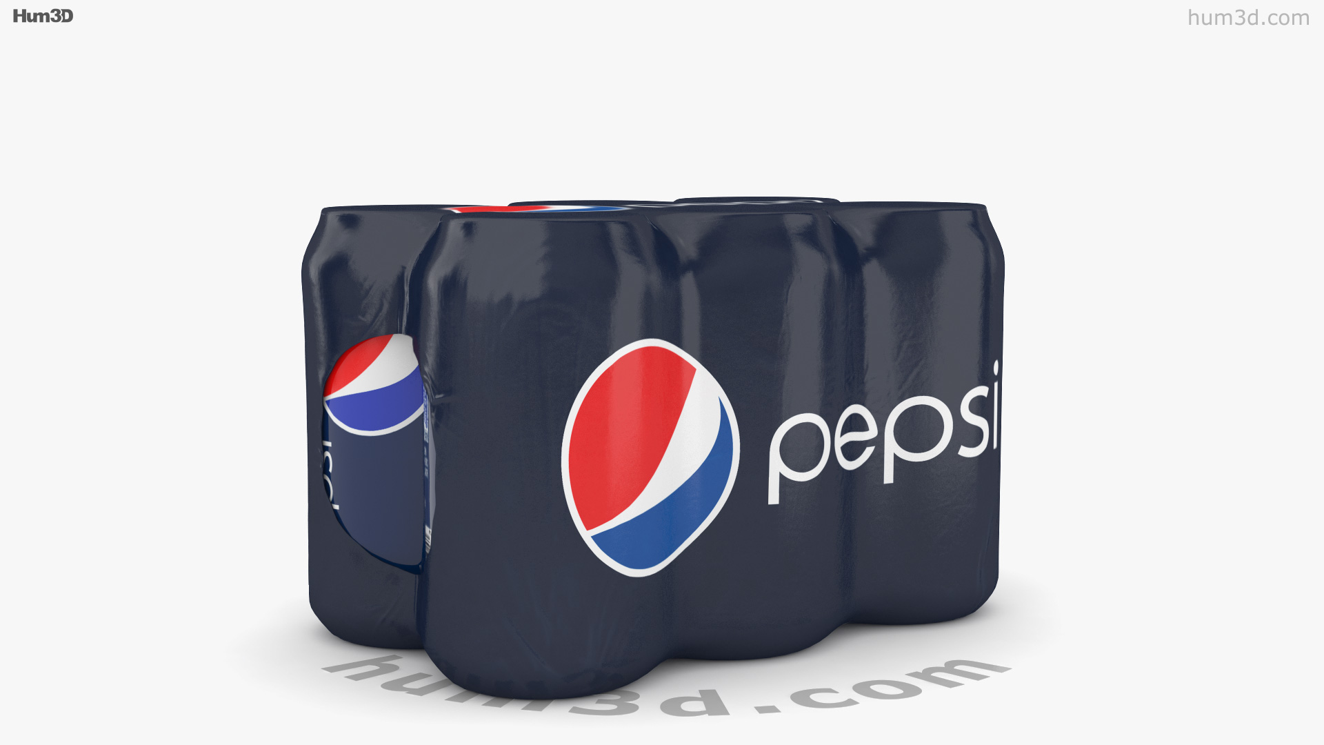 360 view of Plastic Shrink Wrapped Pepsi Cans Pack 3D model - 3DModels ...