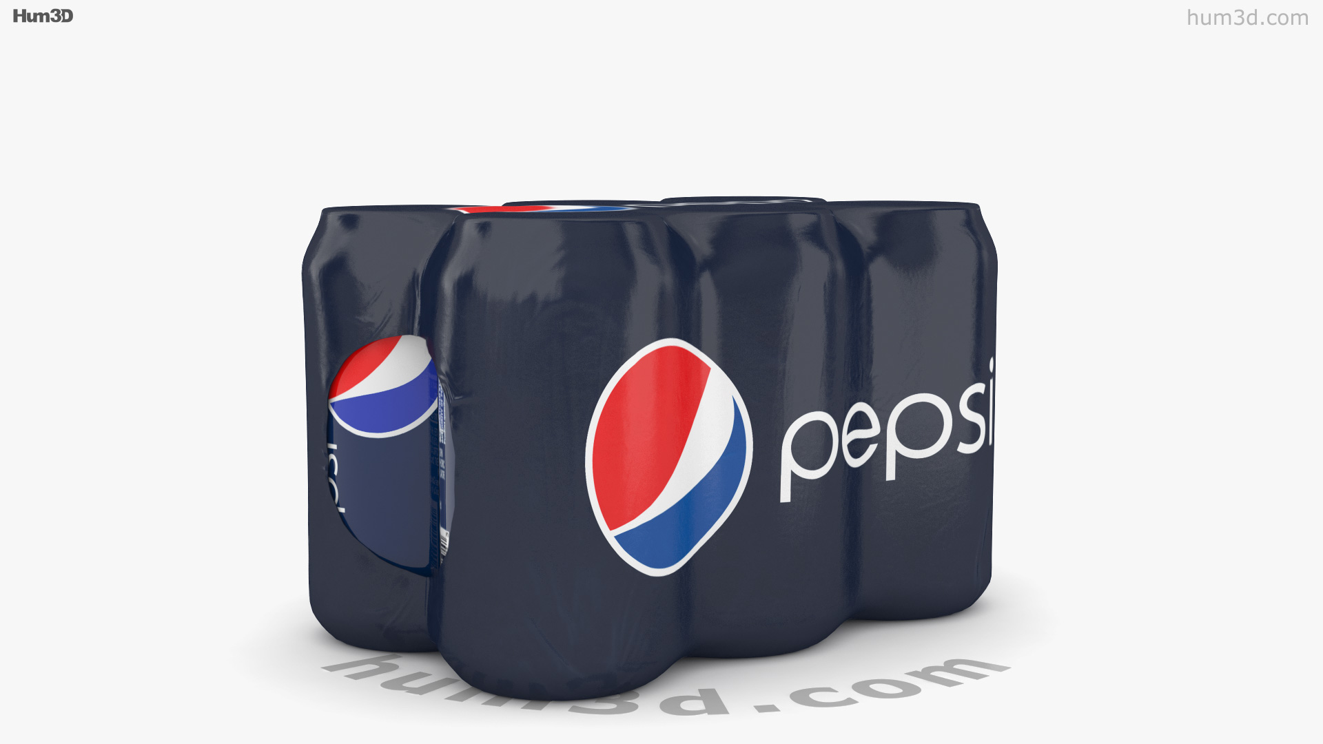 360 view of Plastic Shrink Wrapped Pepsi Cans Pack 3D model - 3DModels ...
