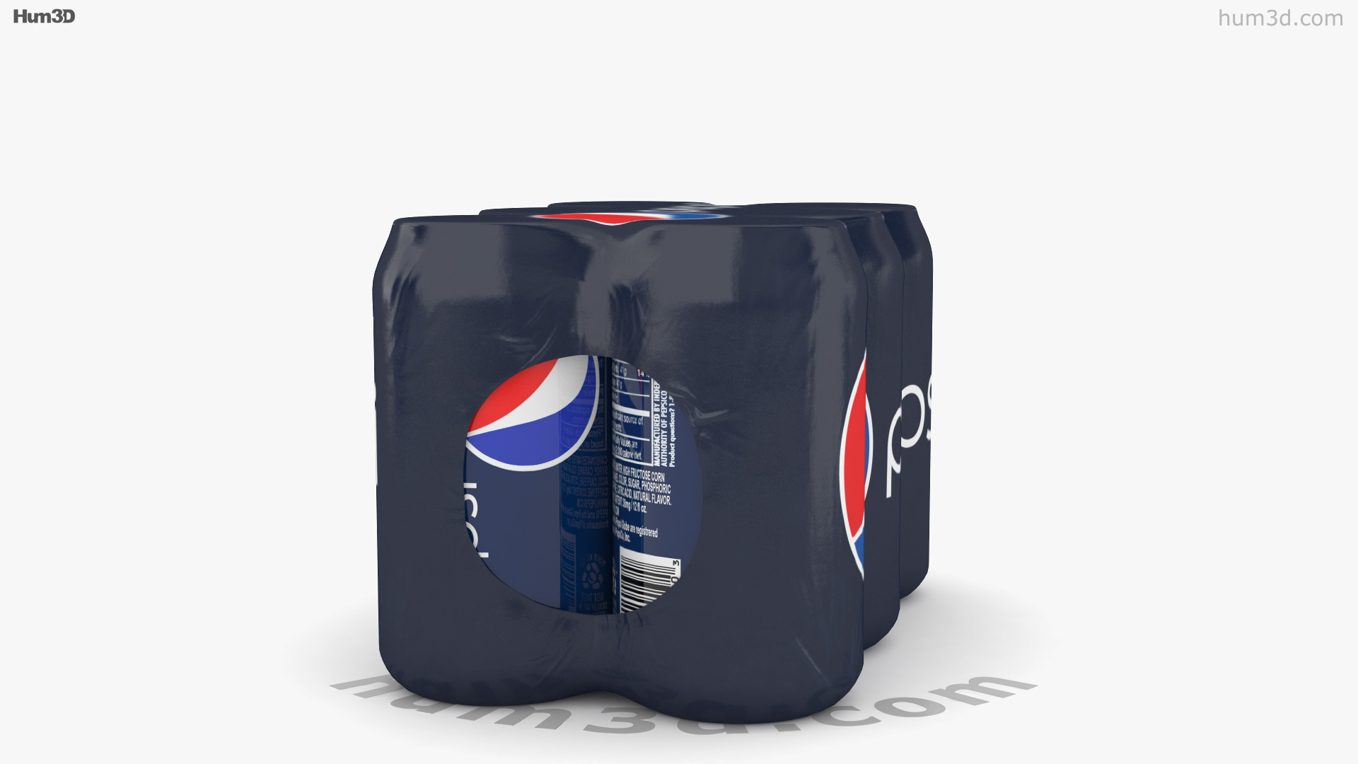 360 view of Plastic Shrink Wrapped Pepsi Cans Pack 3D model - 3DModels ...
