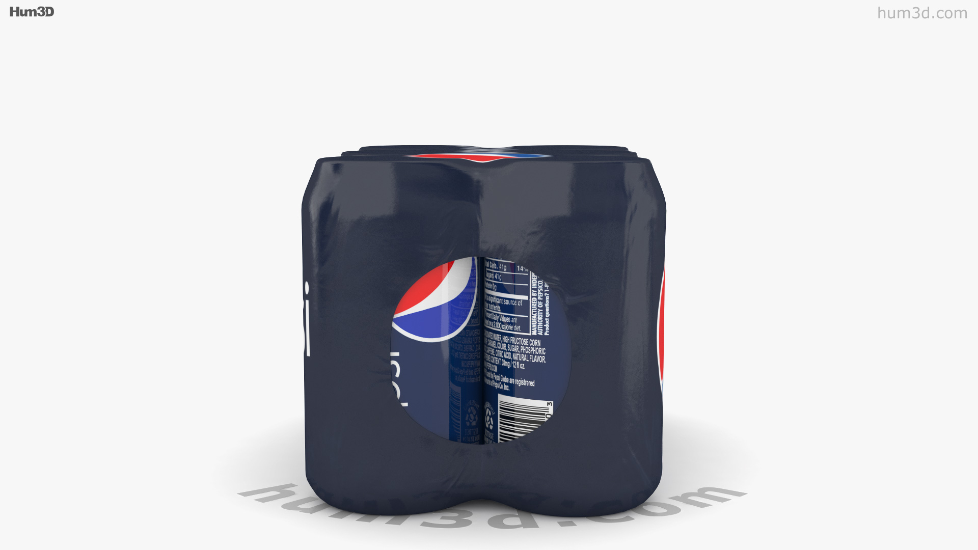 360 view of Plastic Shrink Wrapped Pepsi Cans Pack 3D model - 3DModels ...