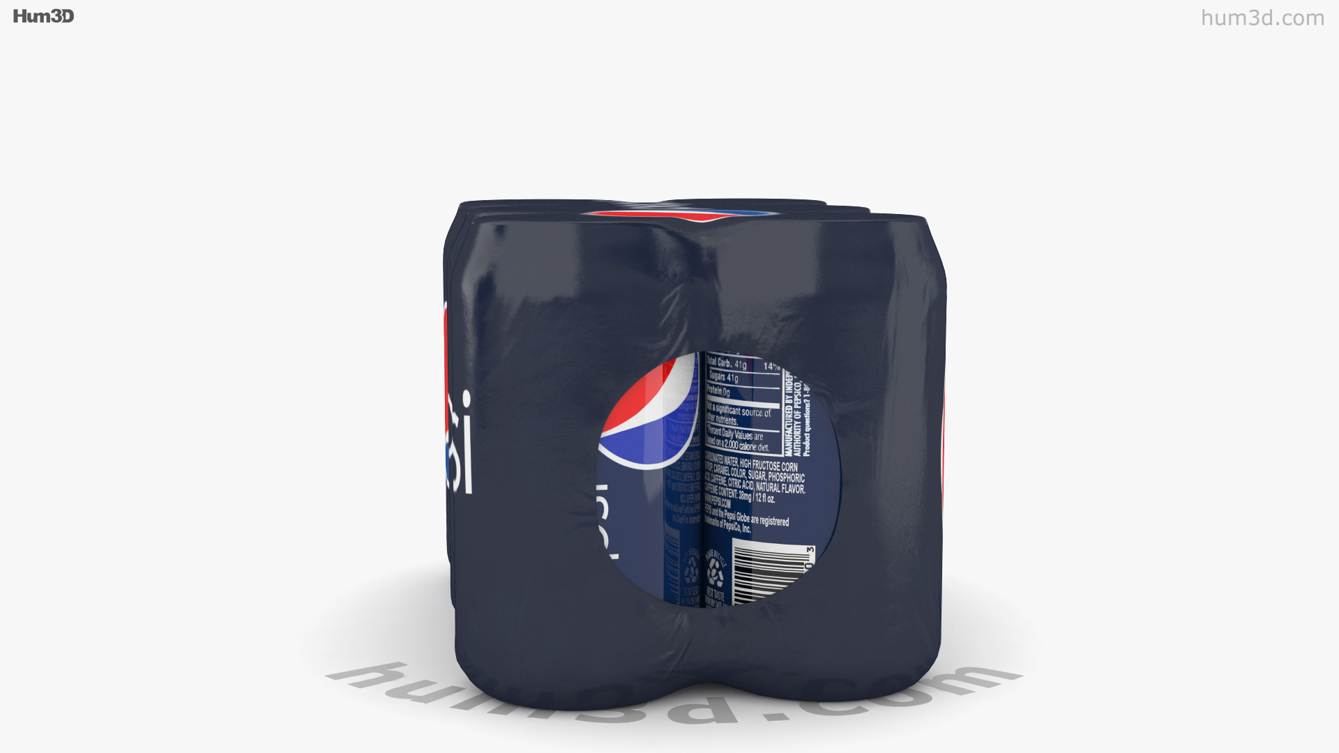 360 view of Plastic Shrink Wrapped Pepsi Cans Pack 3D model - 3DModels ...