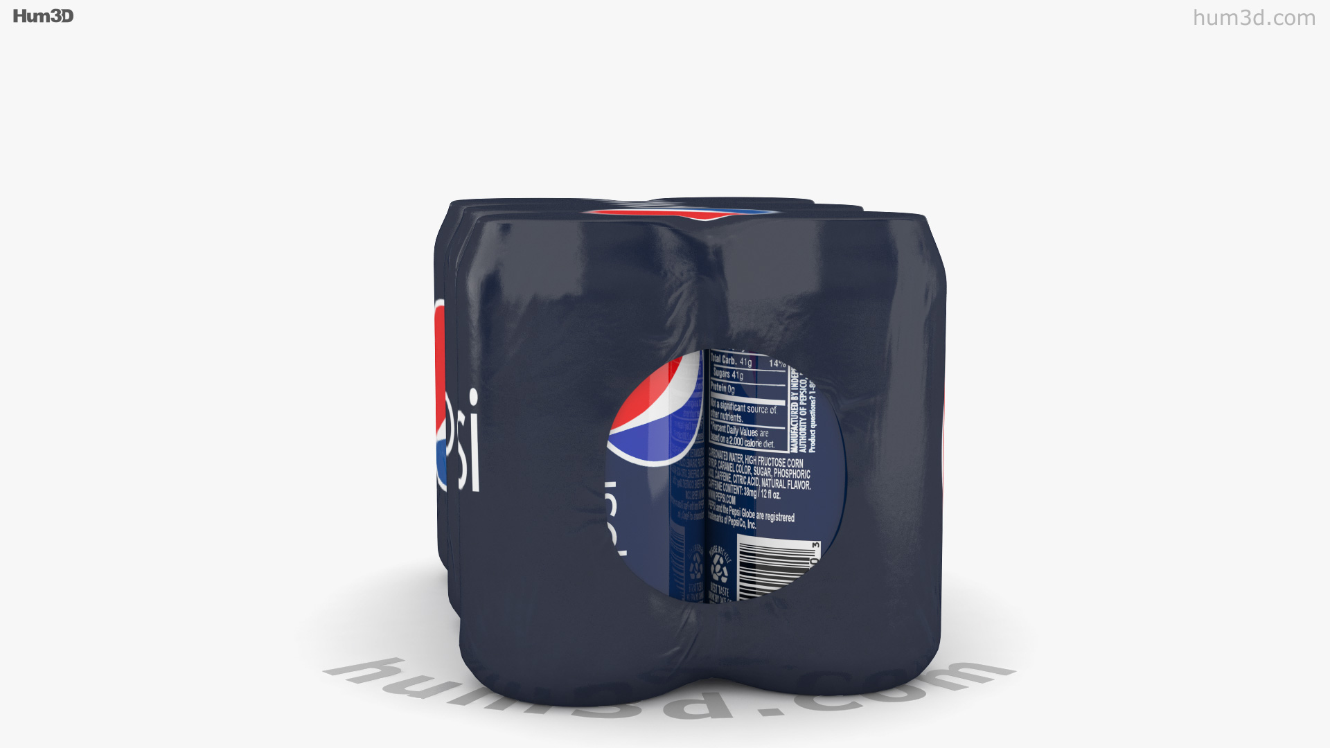 360 view of Plastic Shrink Wrapped Pepsi Cans Pack 3D model - 3DModels ...