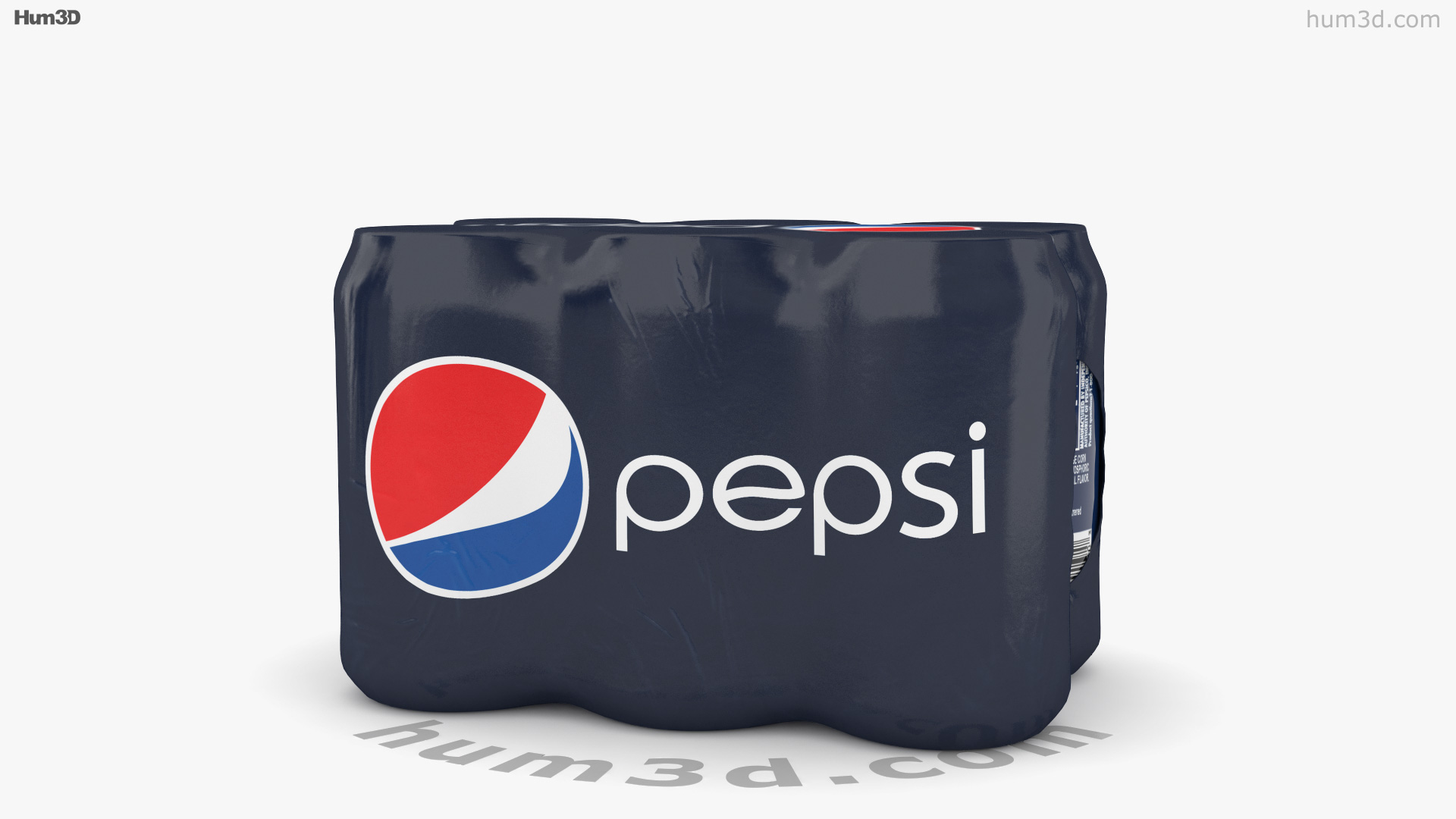360 view of Plastic Shrink Wrapped Pepsi Cans Pack 3D model - 3DModels ...