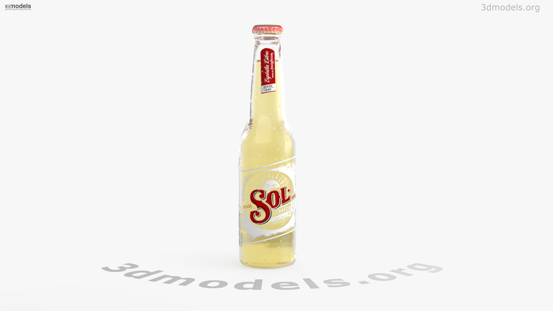 360 view of Sol Beer Bottle 3D model - 3DModels store