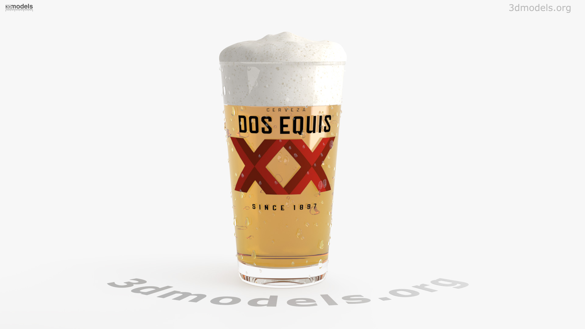 360 view of Dos Equis Glass 3D model - 3DModels store