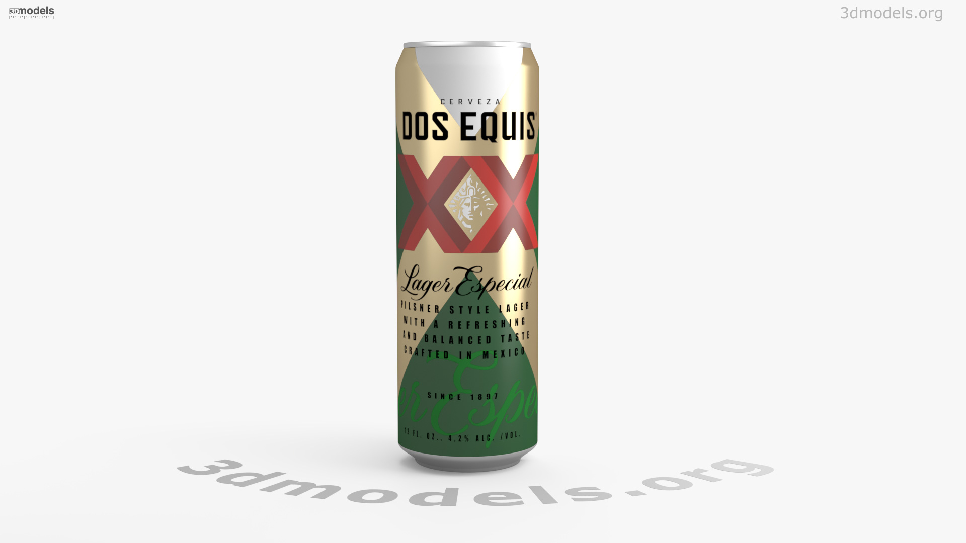 360 view of Dos Equis Lager Especial 330ml 3D model - 3DModels store