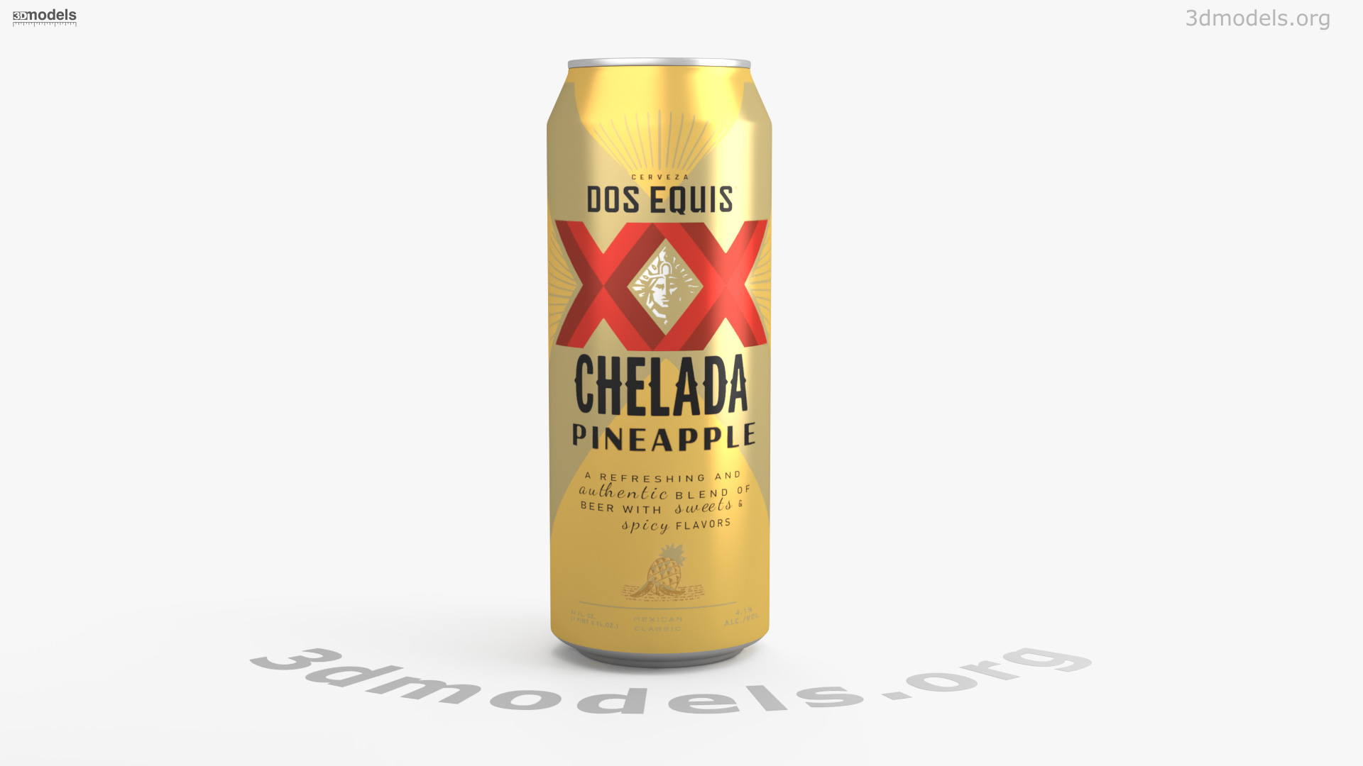 Dos Equis Beer Chelada Pineapple Can 500ml 360도 3D 모델 - 3DModels