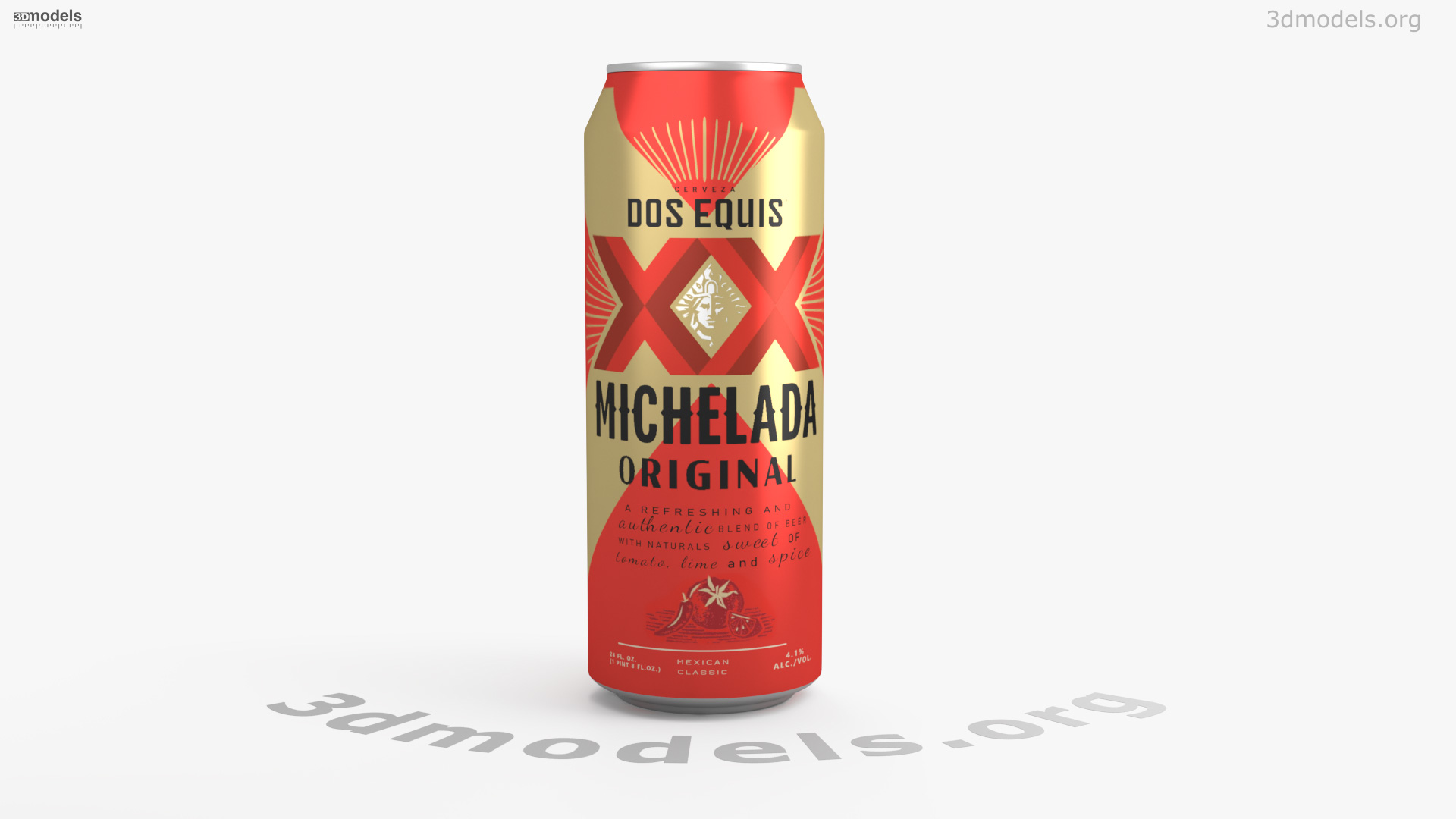 360 view of Dos Equis Beer Michelada Can 500ml 3D model - 3DModels store