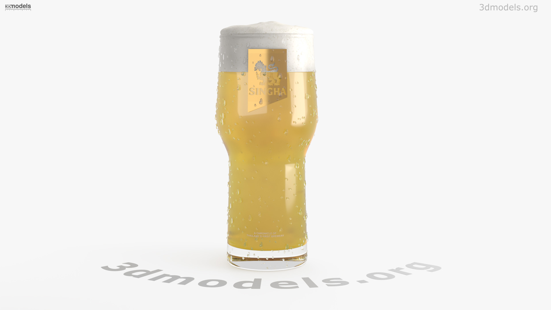 360 view of Singha Beer Glass 3D model - 3DModels store