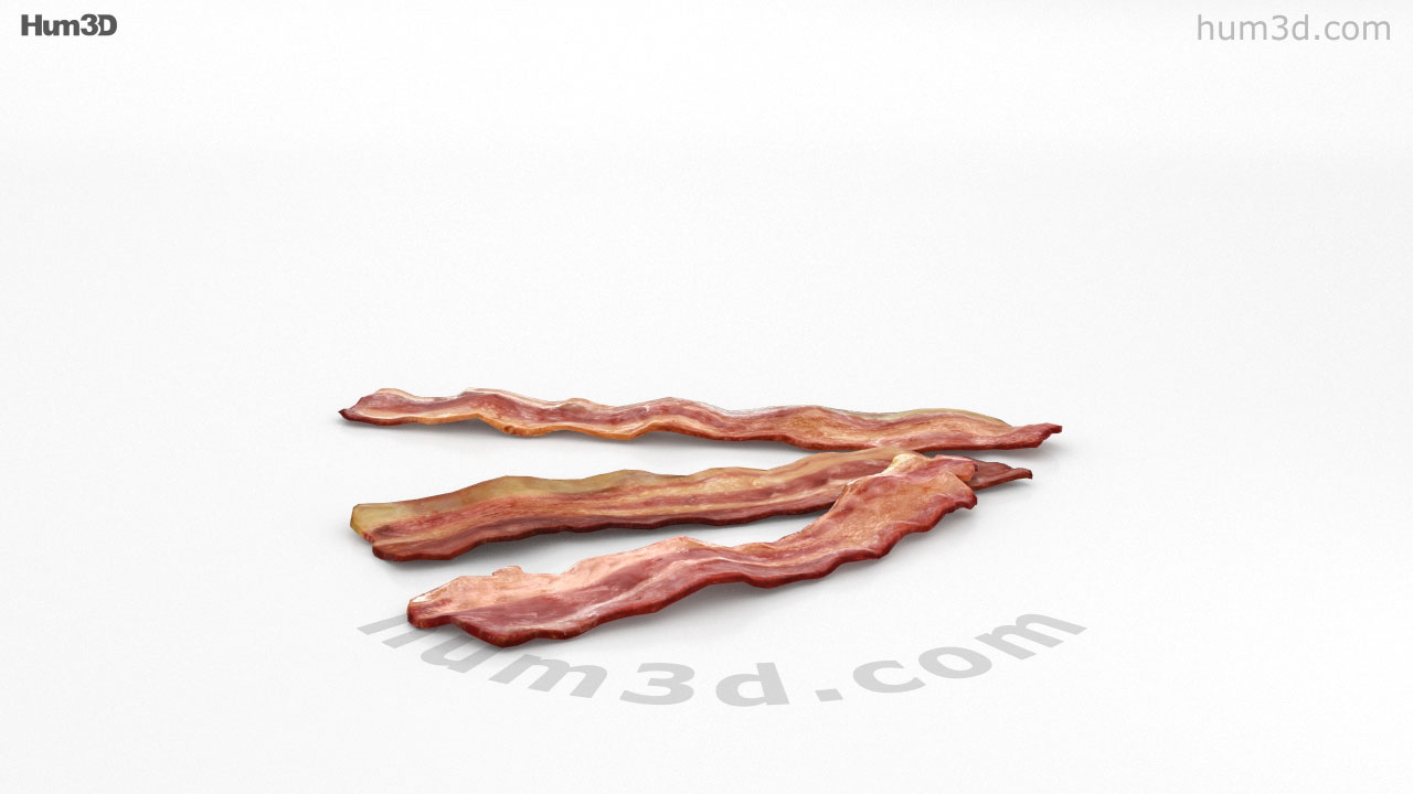 360 view of Fried Bacon 3D model - 3DModels store