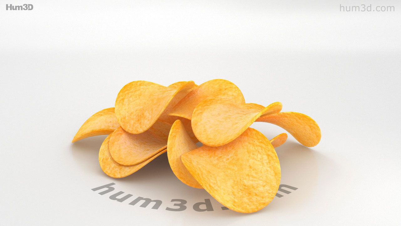 360 view of Potato Chips 3D model - Hum3D store