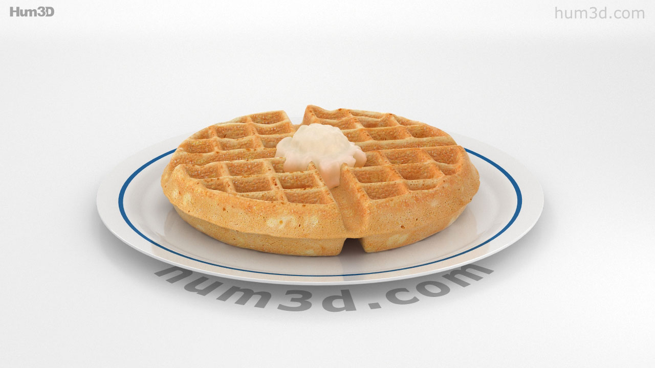 360 view of Waffle 3D model - 3DModels store