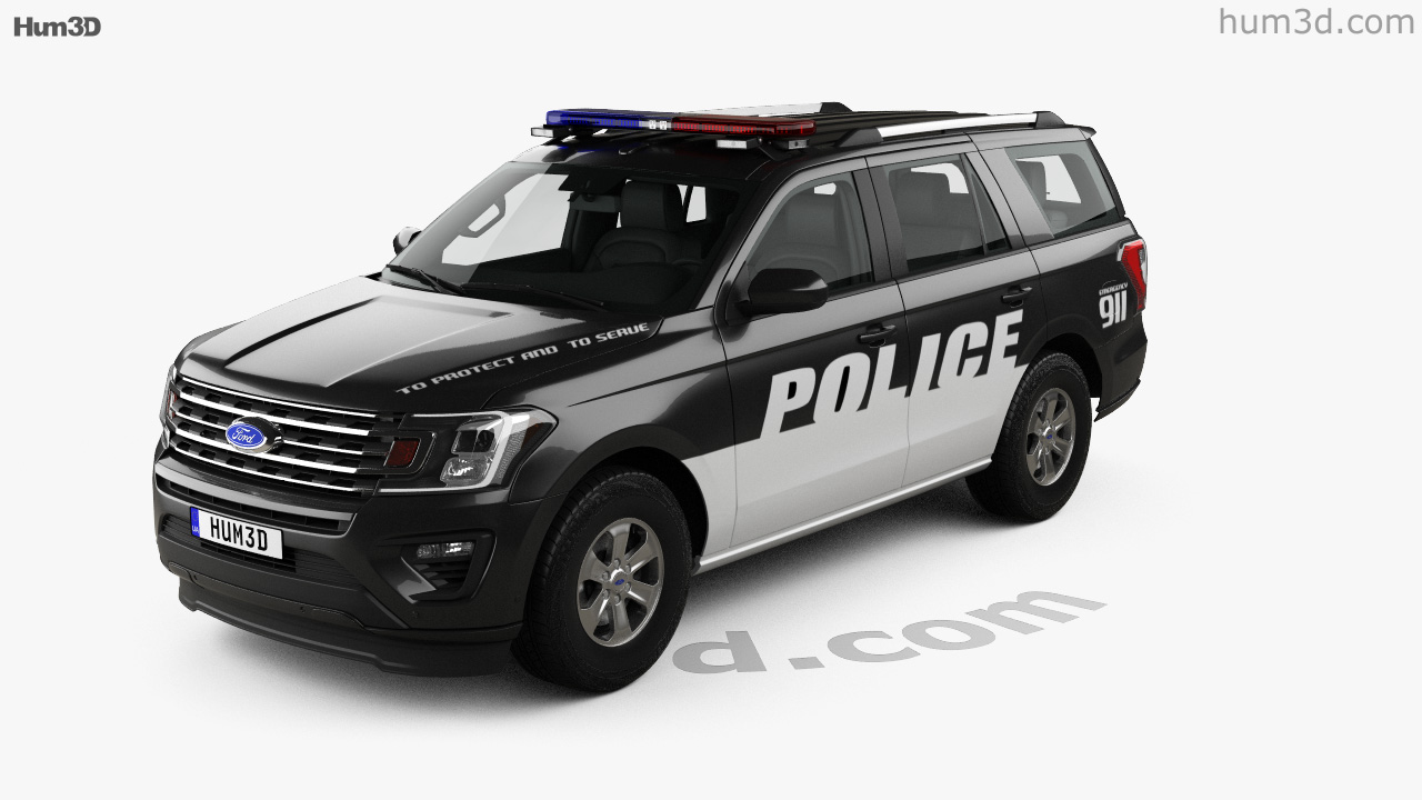 360 view of Ford Expedition Police 2020 3D model - 3DModels store