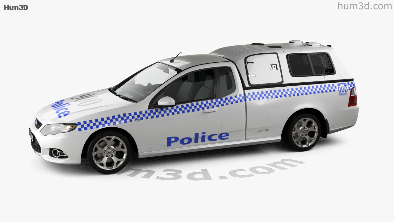 360 view of Ford Falcon UTE XR6 Police 2010 3D model - 3DModels store