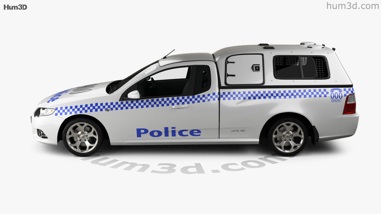 360 view of Ford Falcon UTE XR6 Police 2010 3D model - 3DModels store