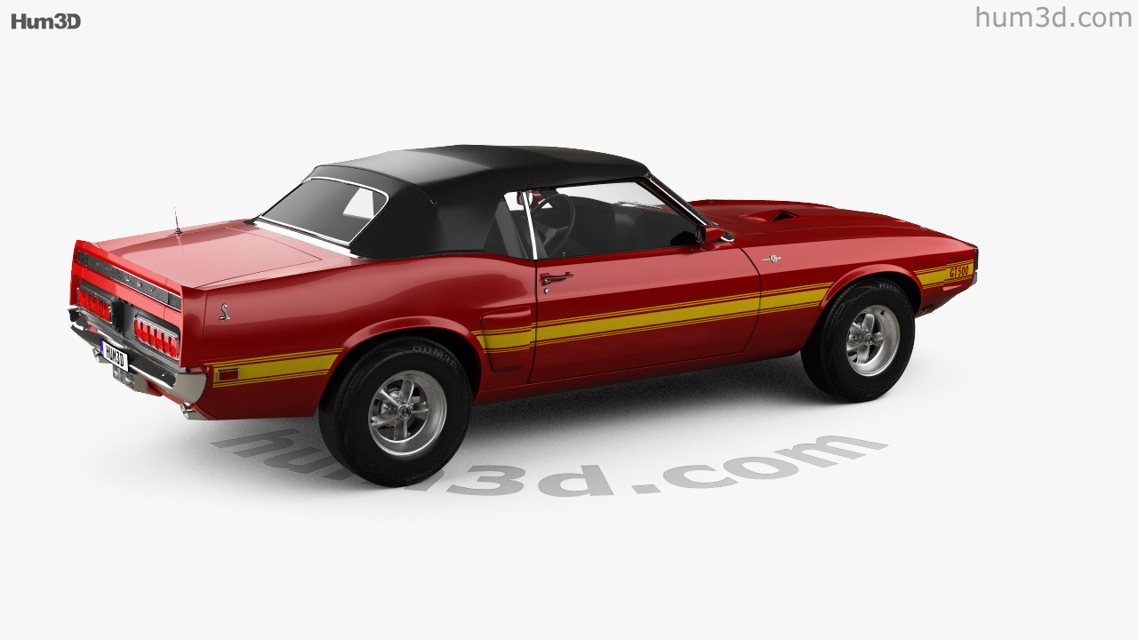 360 view of Ford Mustang Shelby GT500 convertible 1974 3D model ...