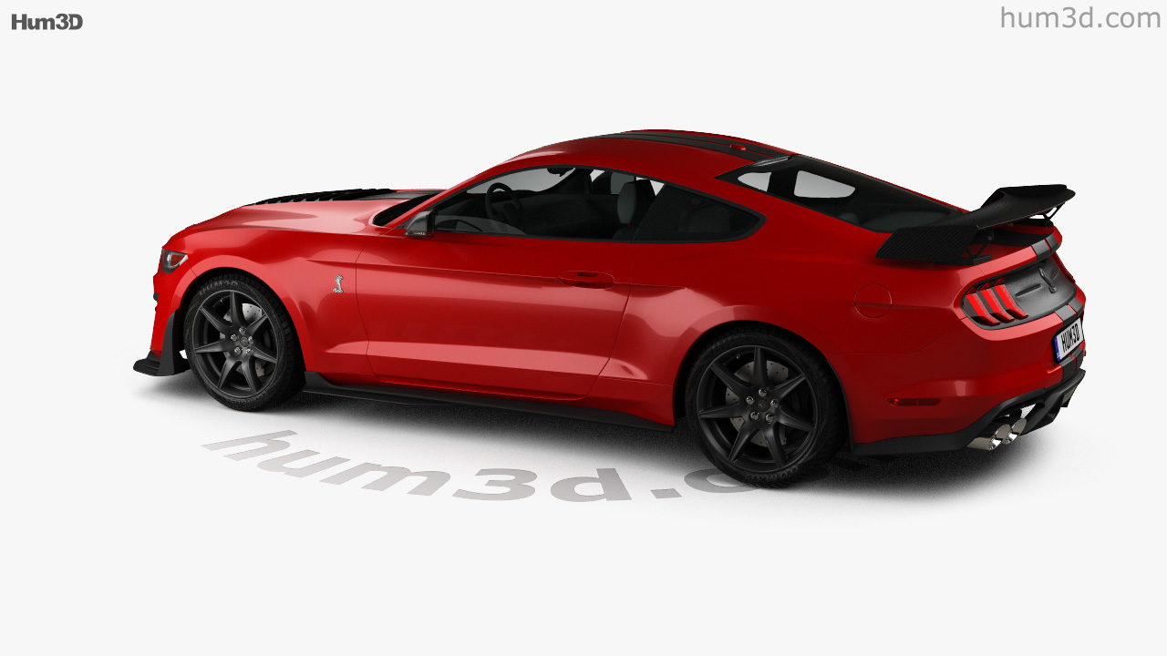 360 view of Ford Mustang Shelby GT500 coupe 2020 3D model - 3DModels store