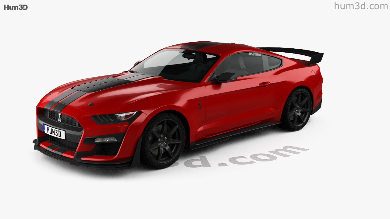 360 view of Ford Mustang Shelby GT500 coupe 2020 3D model - 3DModels store