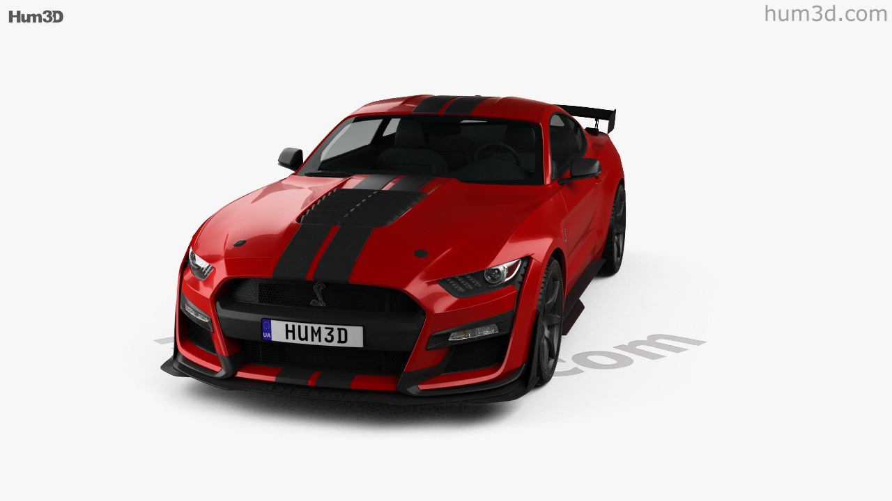 360 view of Ford Mustang Shelby GT500 coupe 2020 3D model - 3DModels store