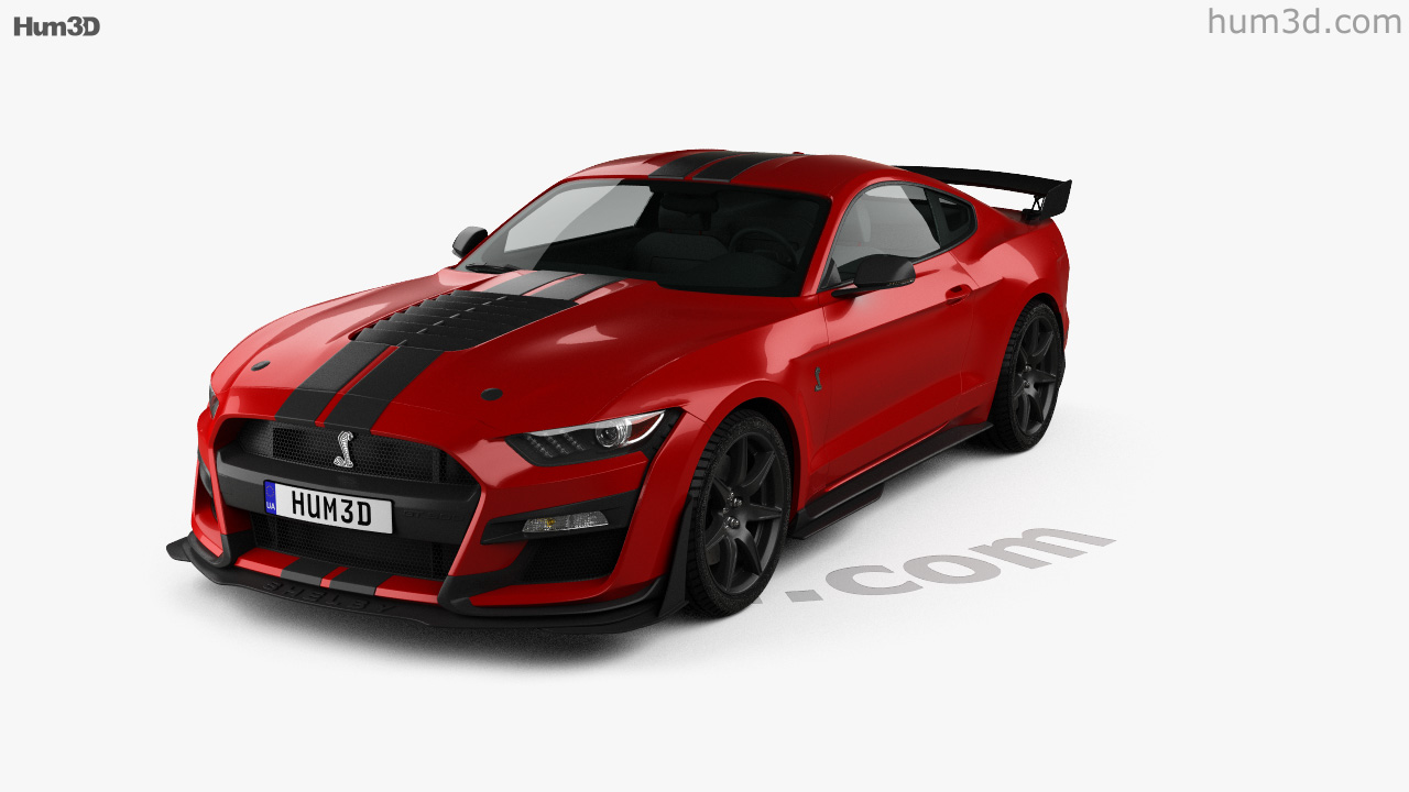 360 view of Ford Mustang Shelby GT500 coupe 2020 3D model - 3DModels store