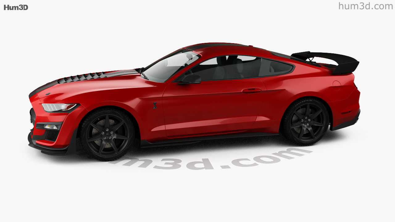 360 view of Ford Mustang Shelby GT500 coupe 2020 3D model - 3DModels store