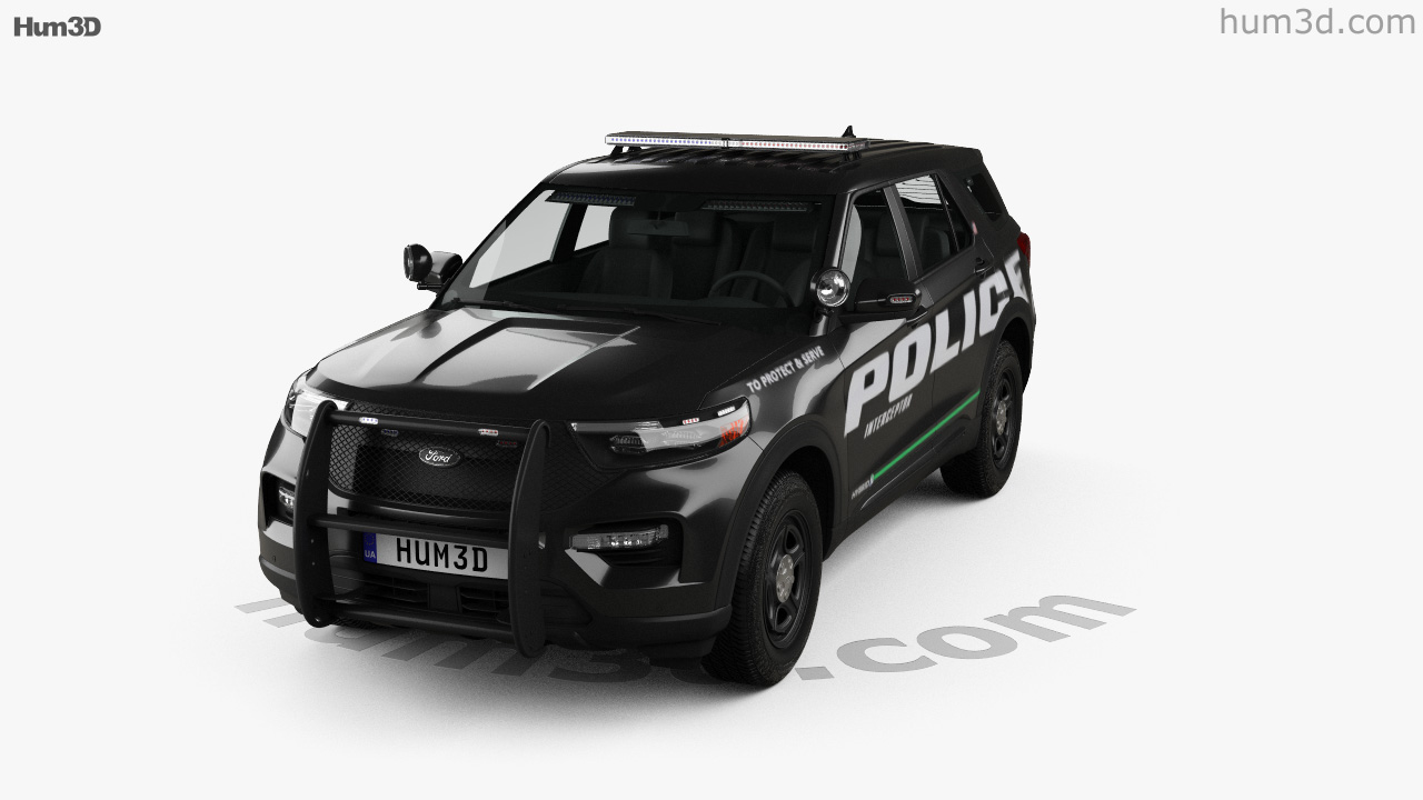 360 view of Ford Explorer Police Interceptor Utility 2022 3D model ...