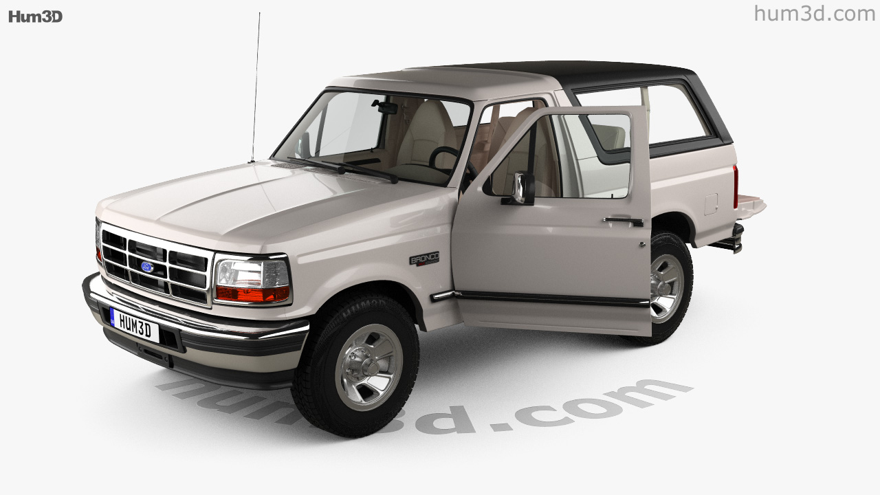 360 view of Ford Bronco with HQ interior 1996 3D model - 3DModels store
