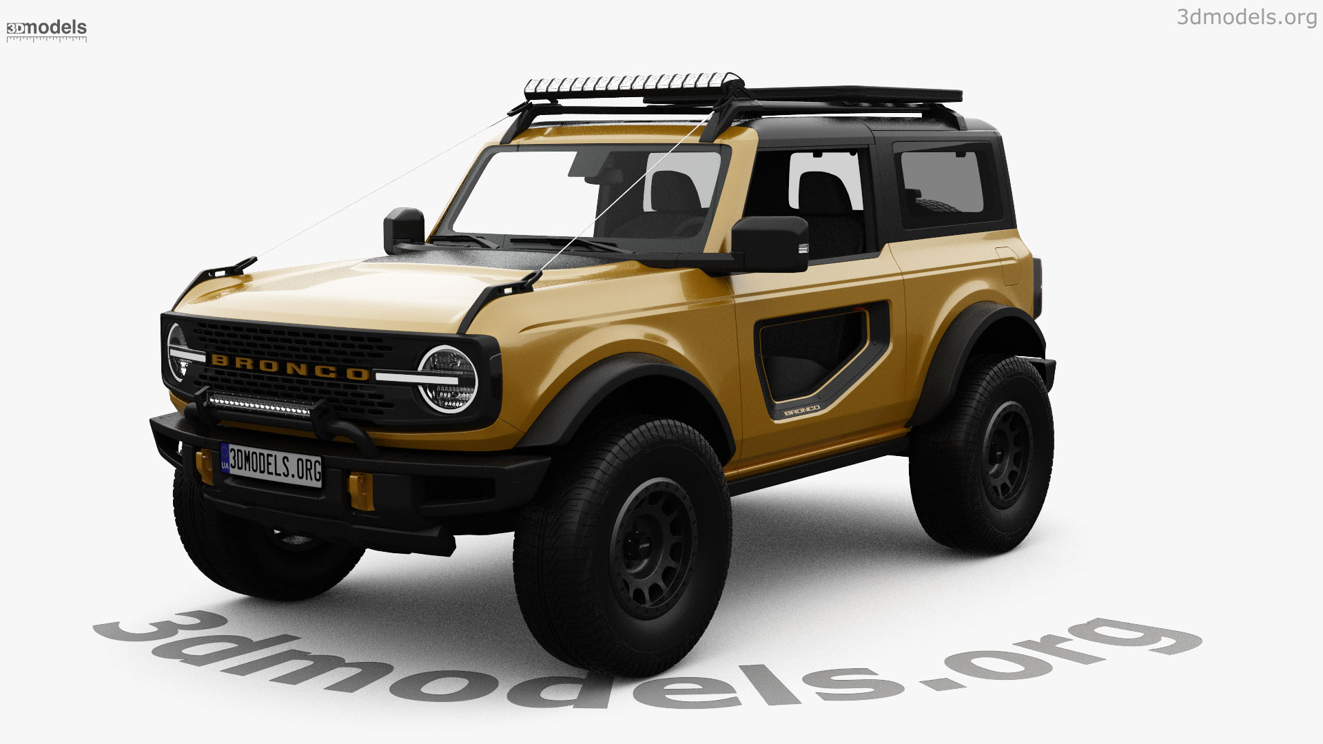 360 view of Ford Bronco Preproduction 2-door 2022 3D model - 3DModels store