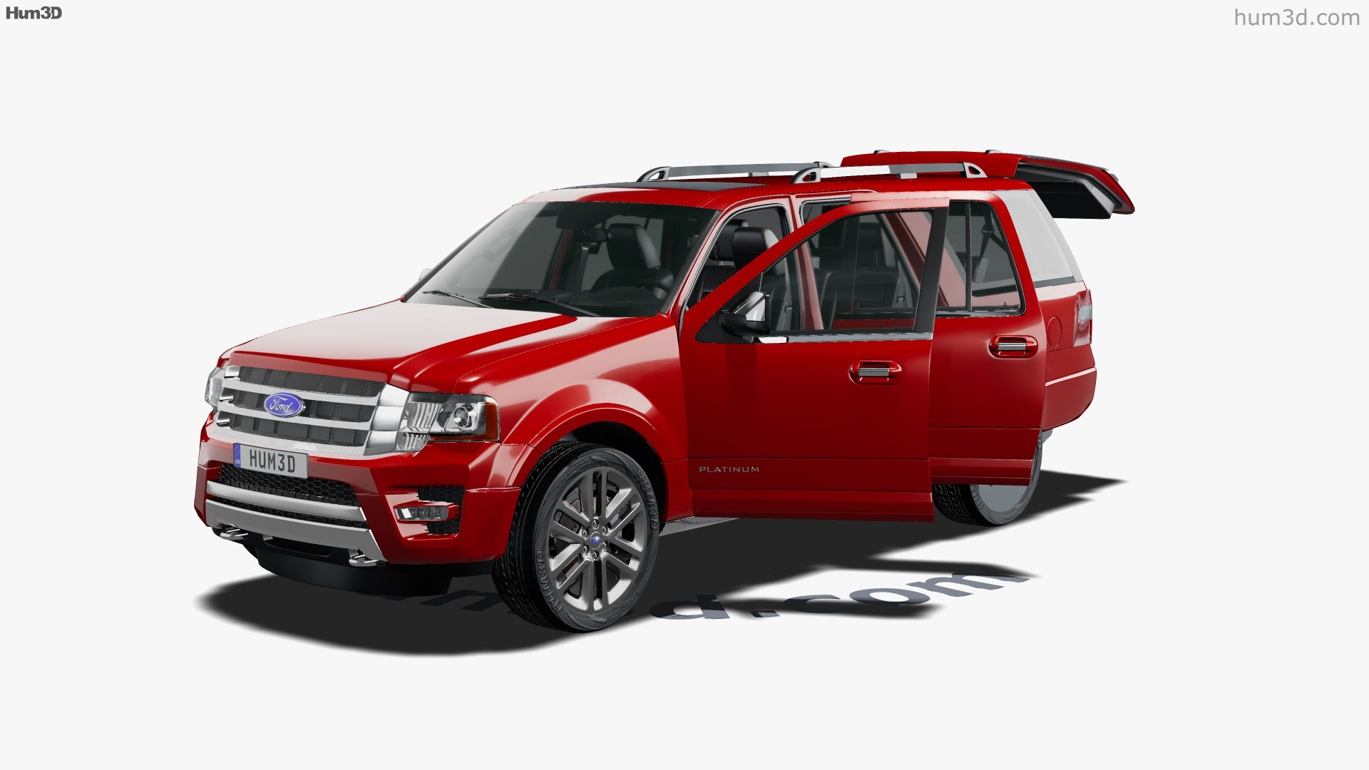 360 view of Ford Expedition EL Platinum with HQ interior 2018 3D model ...