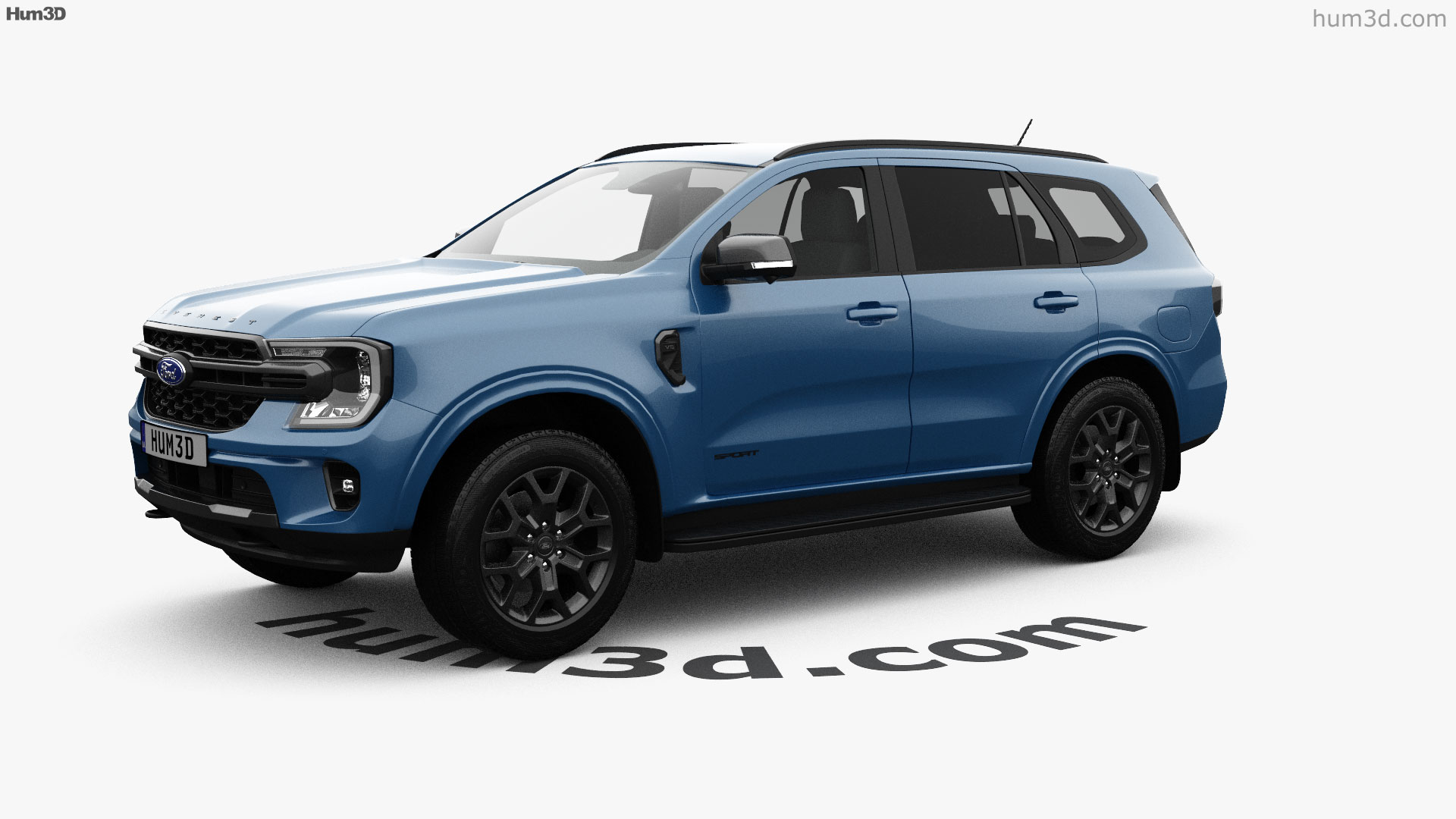 360 view of Ford Everest Sport 2024 3D model - 3DModels store