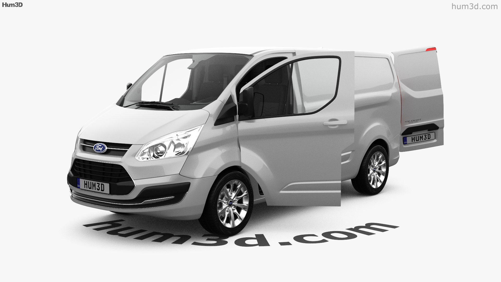 360 view of Ford Transit Custom PanelVan L1H1 with HQ interior 2015 3D ...