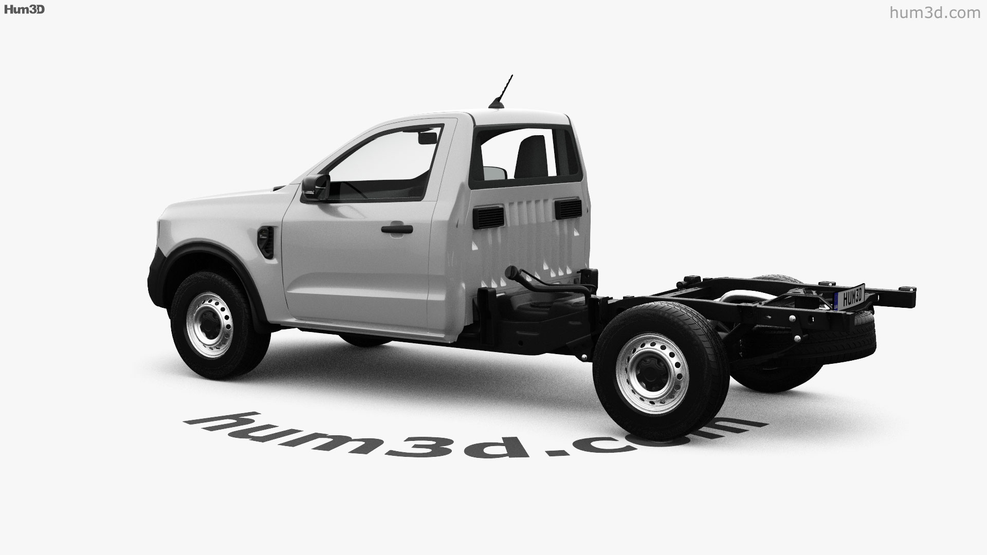 360 view of Ford Ranger Single Cab Chassis XL 2025 3D model - 3DModels ...