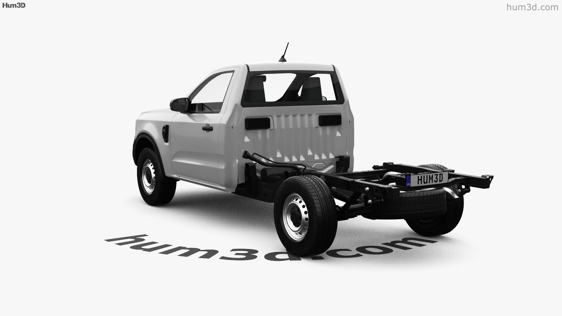 360 view of Ford Ranger Single Cab Chassis XL 2025 3D model - 3DModels ...