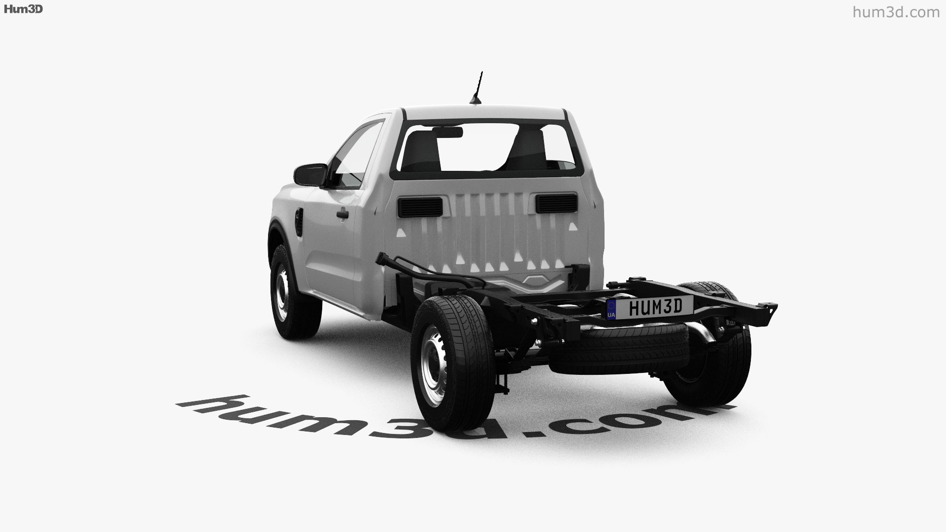 360 view of Ford Ranger Single Cab Chassis XL 2025 3D model - 3DModels ...