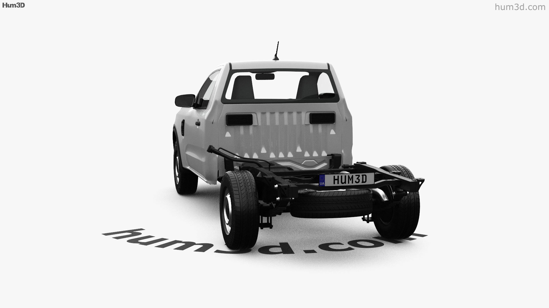 360 view of Ford Ranger Single Cab Chassis XL 2025 3D model - 3DModels ...