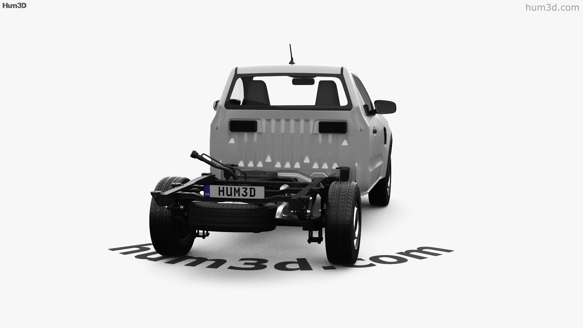 360 view of Ford Ranger Single Cab Chassis XL 2025 3D model - 3DModels ...