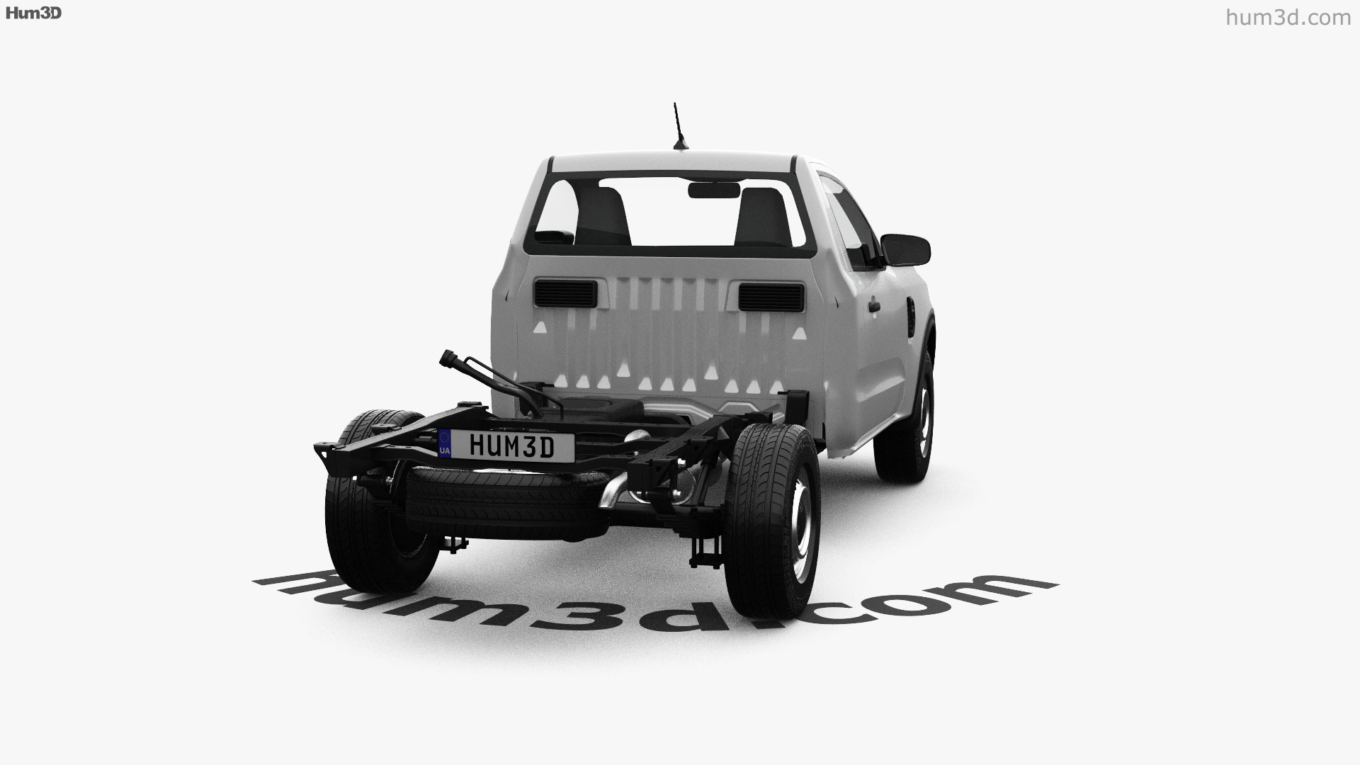 360 view of Ford Ranger Single Cab Chassis XL 2025 3D model - 3DModels ...