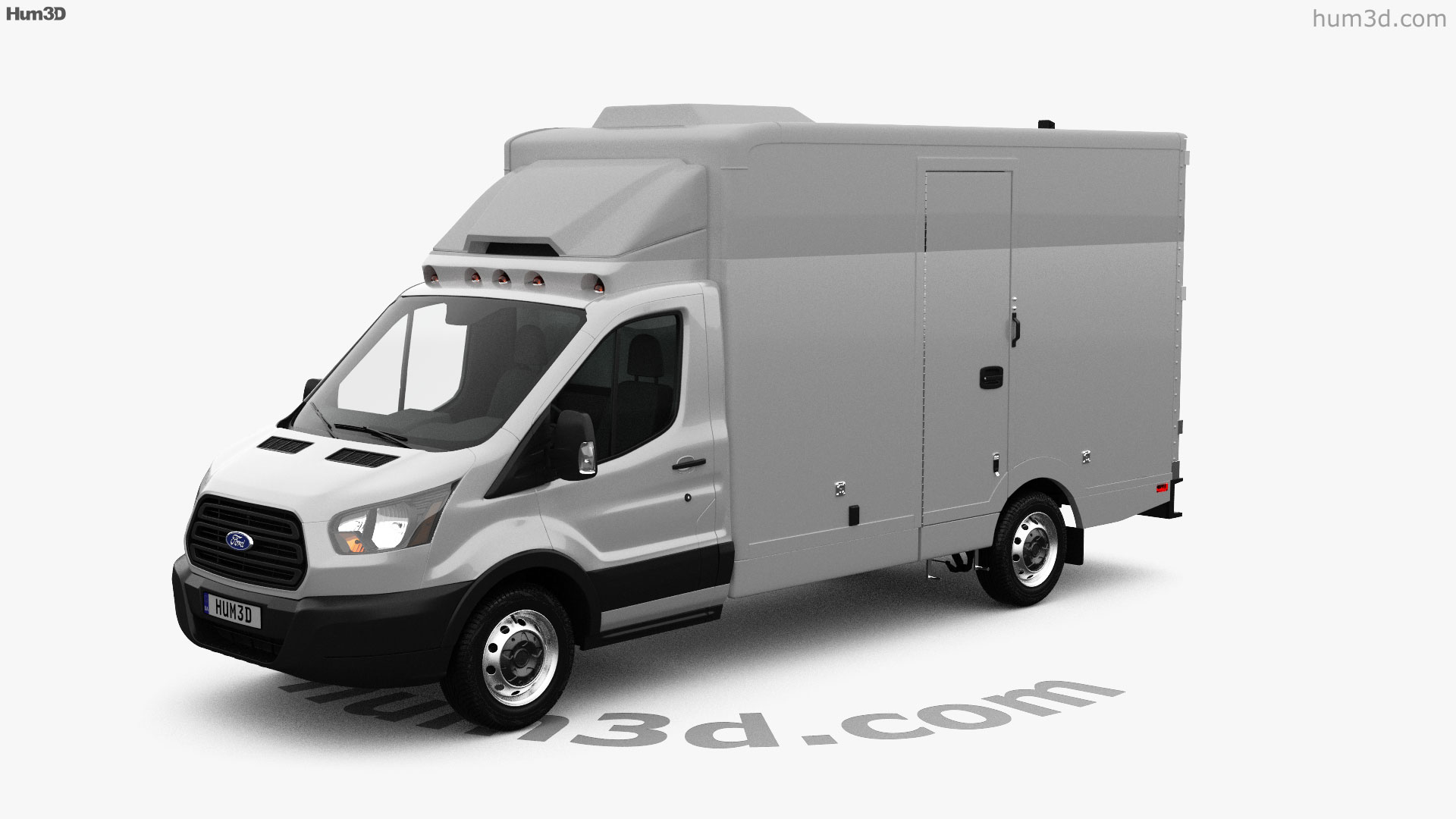 360 view of Ford Transit Box Truck 2024 3D model - 3DModels store