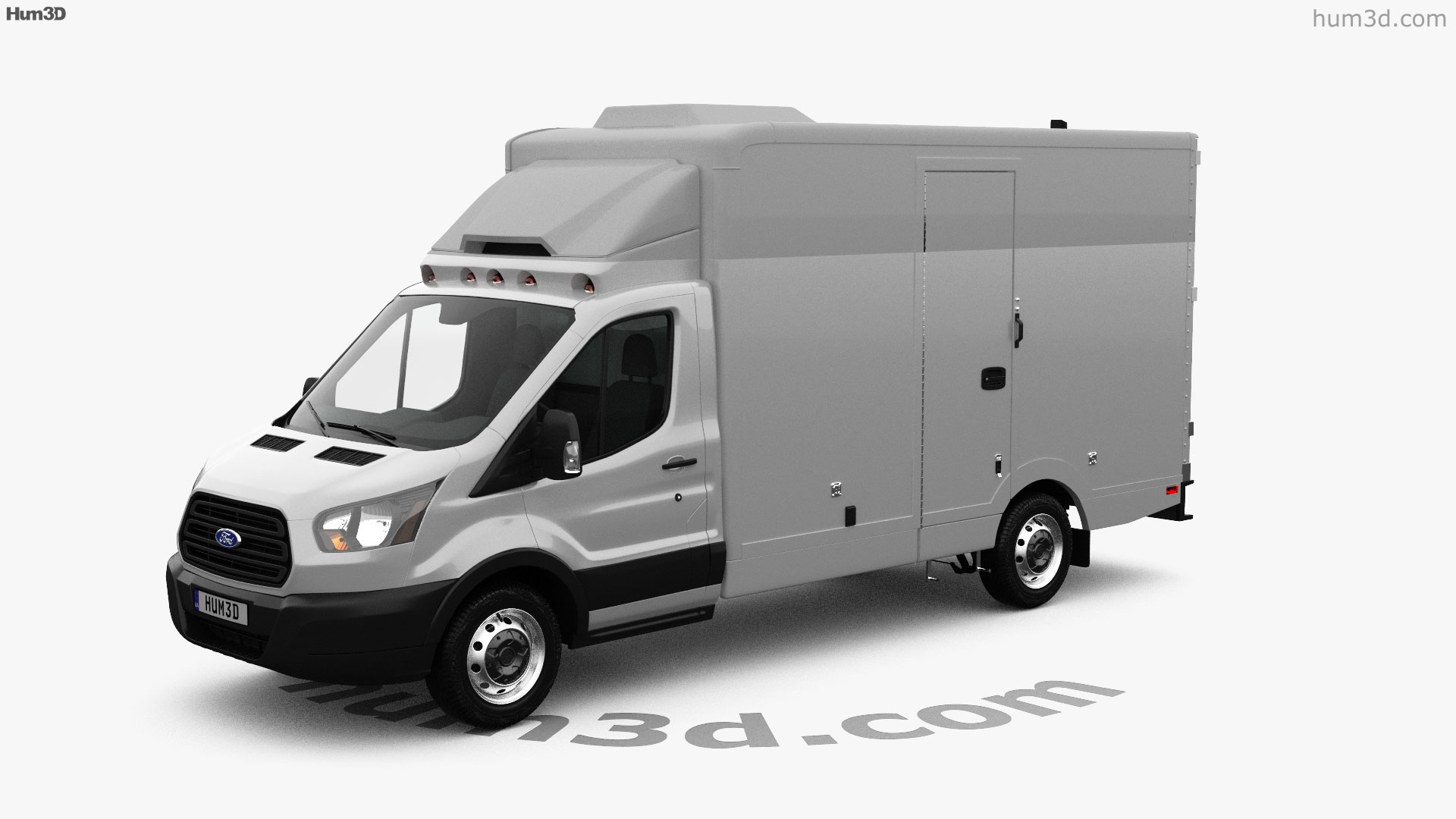 360 view of Ford Transit Box Truck 2024 3D model - 3DModels store