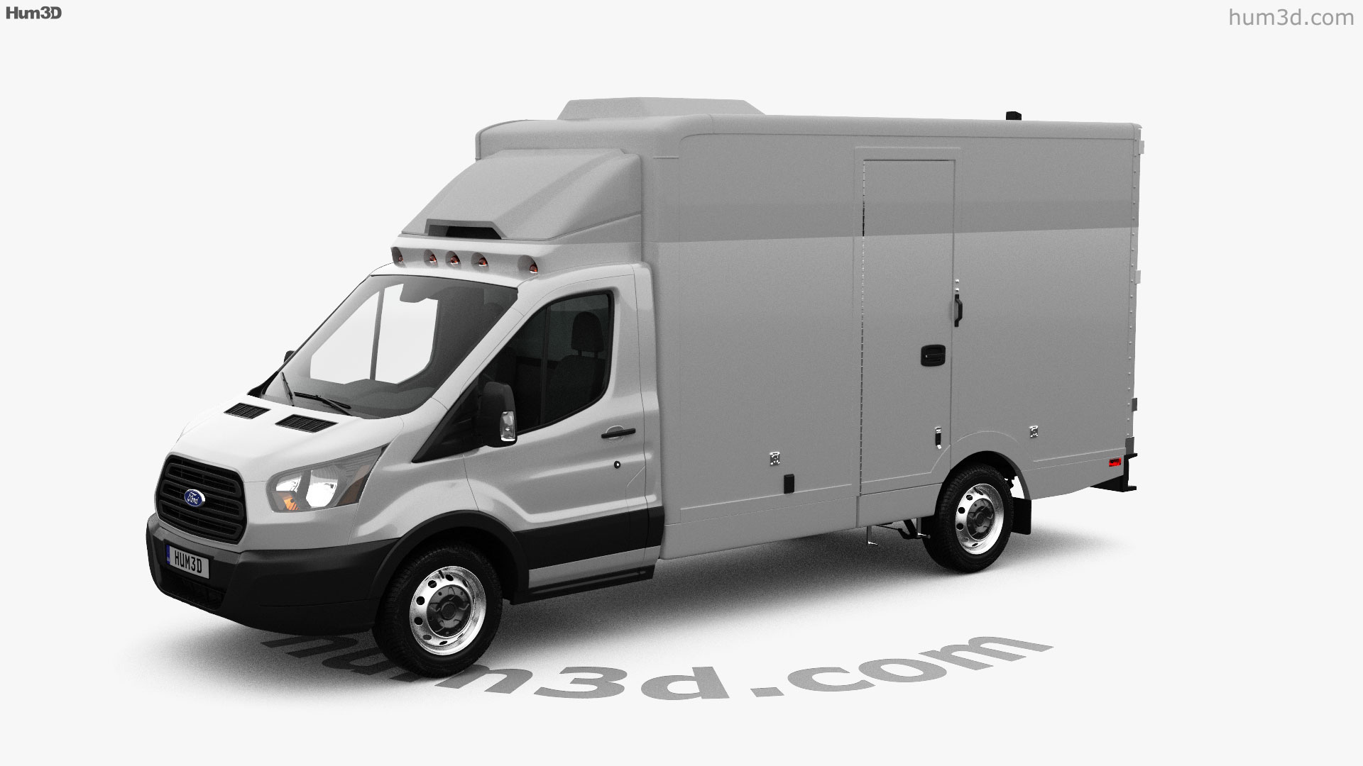 360 view of Ford Transit Box Truck 2024 3D model - 3DModels store