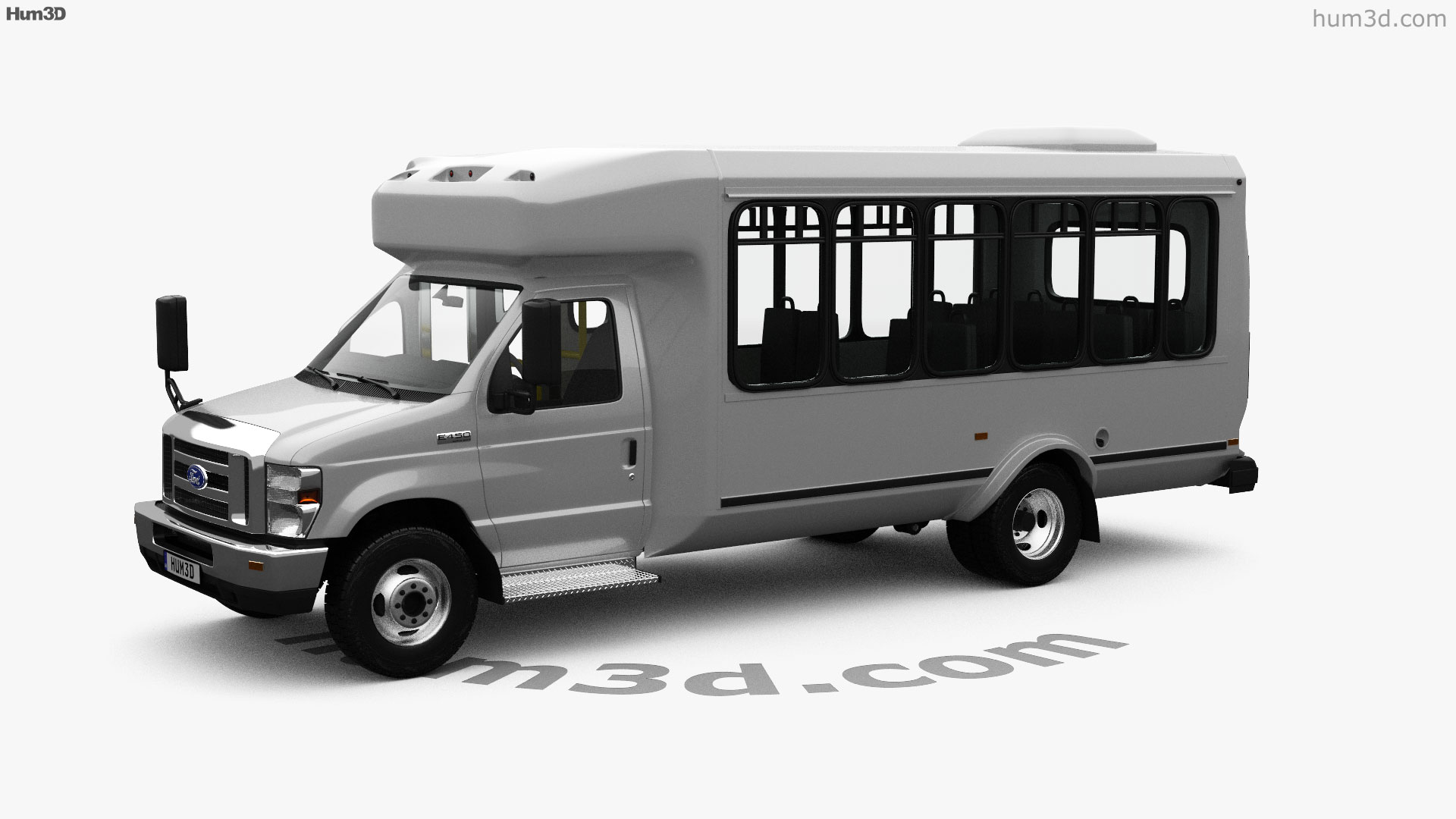 360 view of Ford E-450 Shuttle Bus 2021 3D model - 3DModels store
