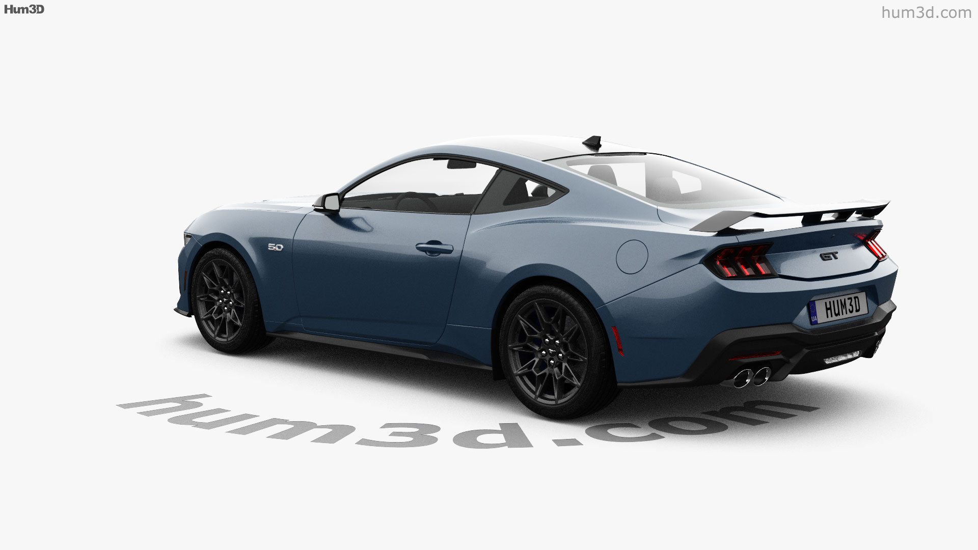 360 view of Ford Mustang GT US-spec coupe 2024 3D model - 3DModels store